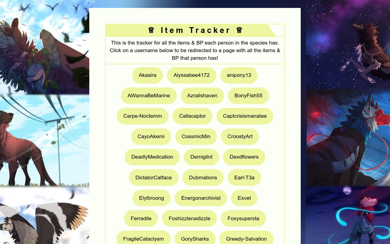Buck Item Tracker